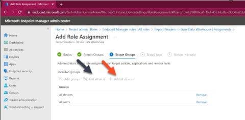How to Create an Intune Data Warehouse Readers Group